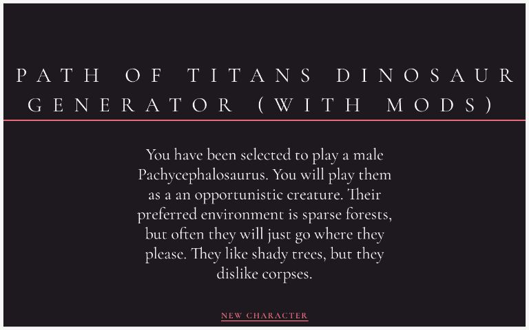 Garseth's Path of Titans Dinosaur Generator