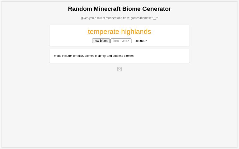 Random Minecraft Biome Generator
