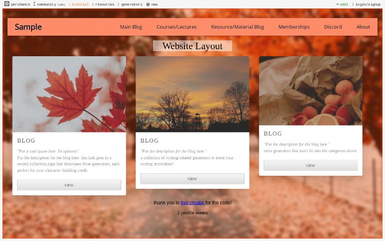 Modelwebsite ― Perchance Generator