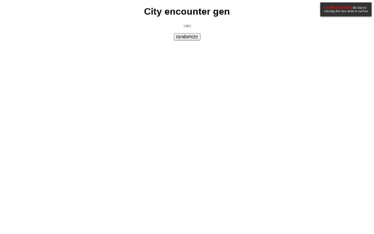 City encounter gen ― Perchance Generator