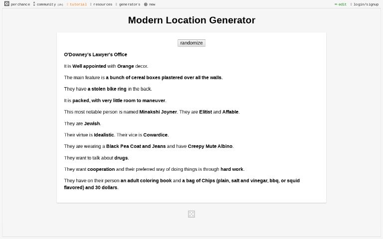 Modern Location Generator