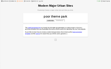 Modern Major Urban Sites ― Perchance Generator