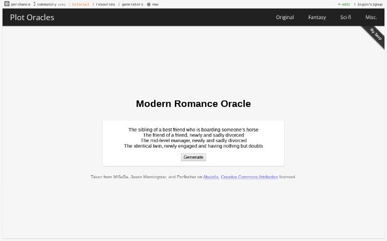 Modern Romance Oracle ― Perchance Generator