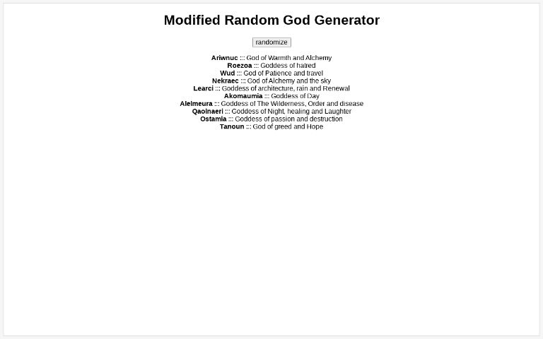 Modified Random God Generator