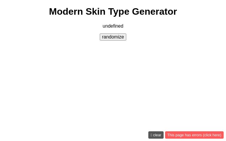 Modern Skin Type Generator