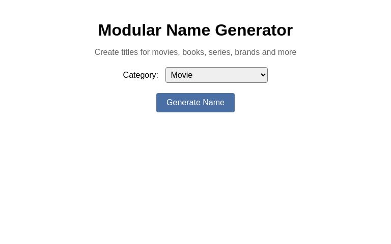 Modular Name Generator