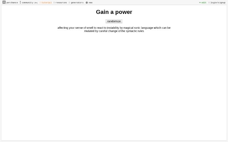 Gain a power ― Perchance Generator