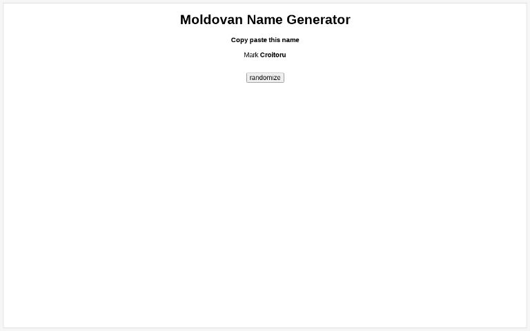 Moldovan Name Generator