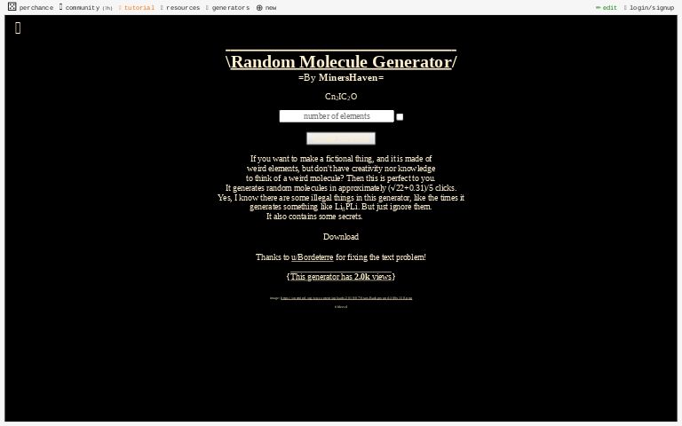 Random Molecule Generator