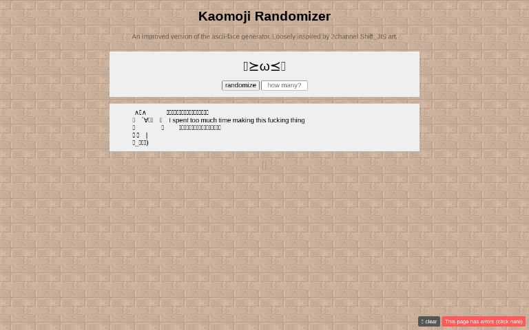 Kaomoji Randomizer ― Perchance Generator