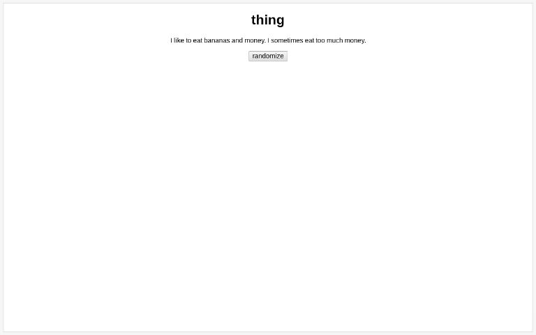 thing ― Perchance Generator