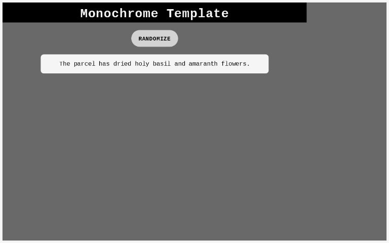 Monochrome Template ― Perchance Generator