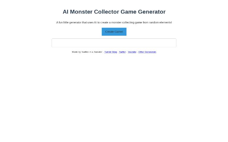 AI Monster Collector Game Generator