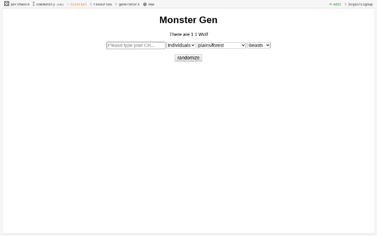 Monster Gen ― Perchance Generator