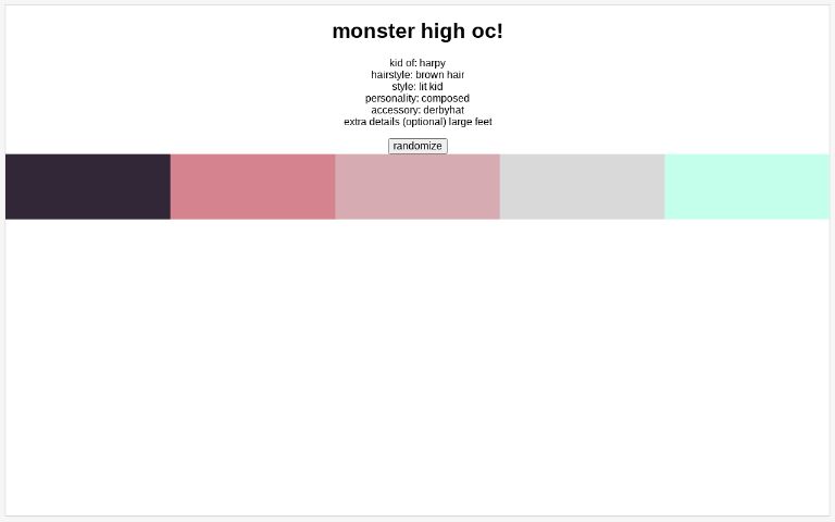 monster high oc! ― Perchance Generator