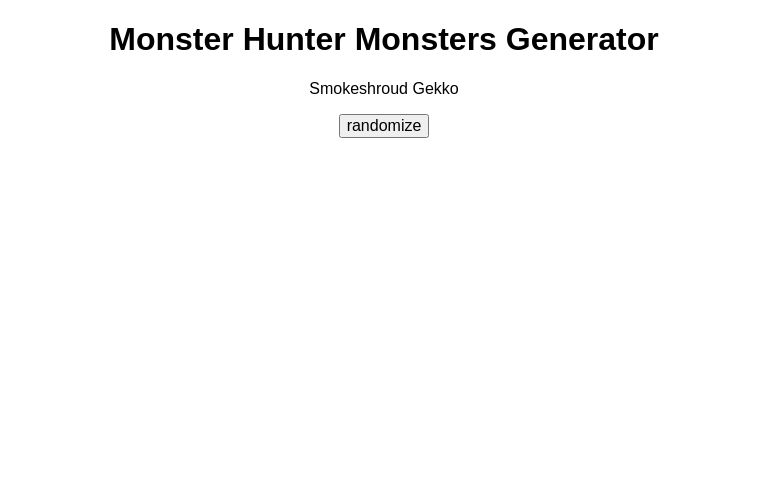 Monster Hunter Monsters Generator
