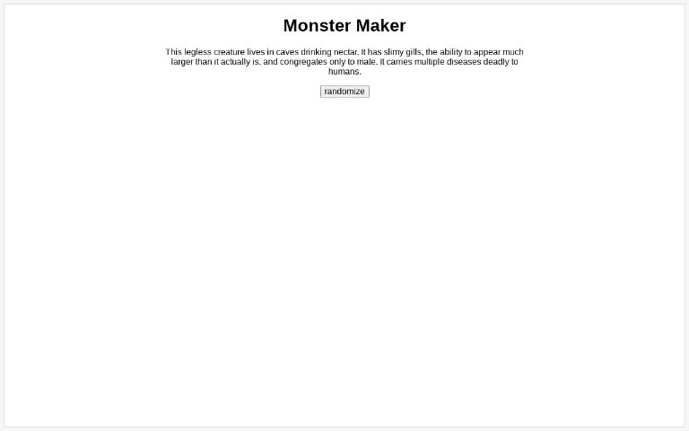 Monster Maker ― Perchance Generator
