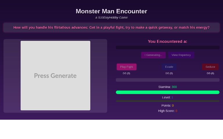 Monster Man Encounter ― Perchance Generator