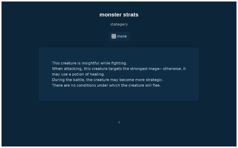 monster strats ― Perchance Generator