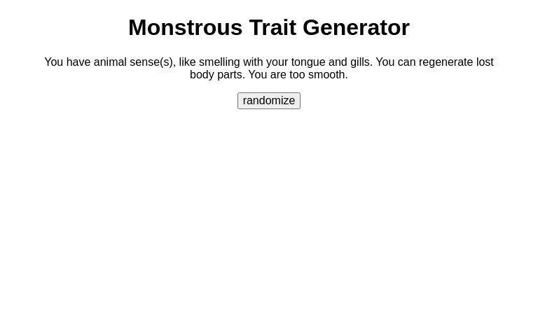 Monstrous Trait Generator