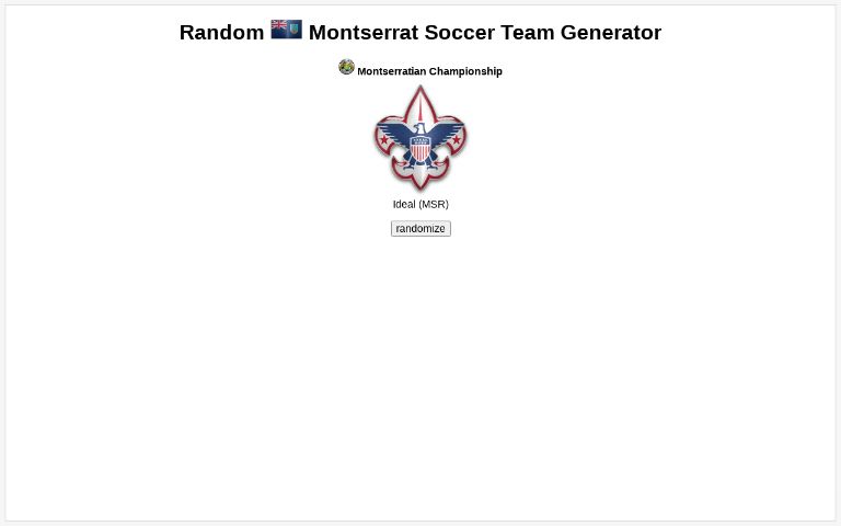 Random Montserrat Soccer Team Generator