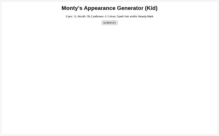 Monty's Appearance Generator (Kid)