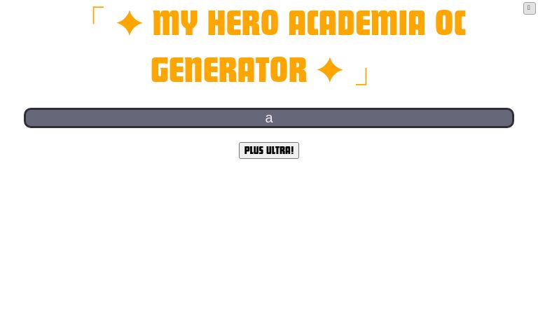 Moon Citys My Hero Academia Oc Generator