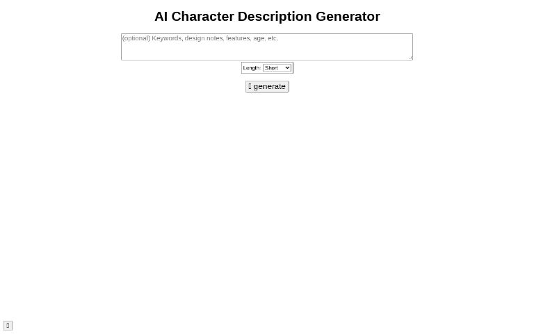 AI Character Description Generator