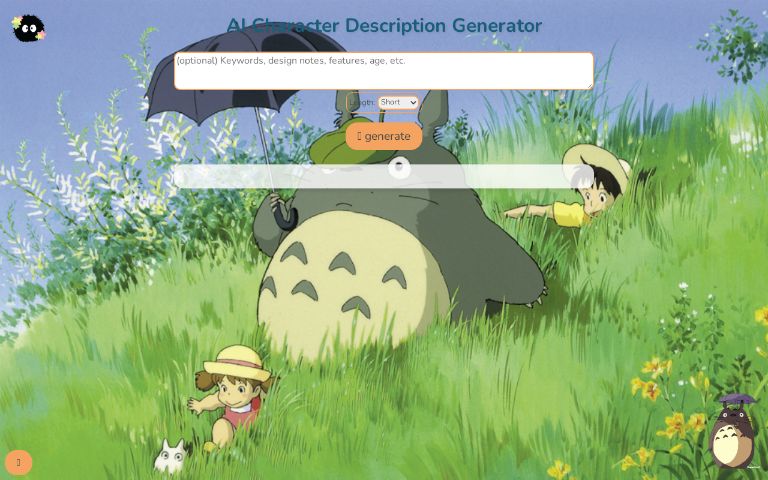 AI Character Description Generator