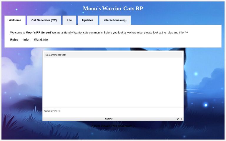 Moon's Warrior Cats RP ― Perchance Generator