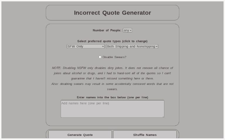 Incorrect Quote Generator