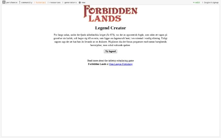 Legend Creator ― Perchance Generator