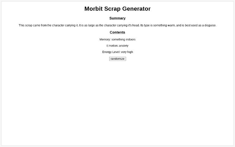 Morbit Scrap Generator