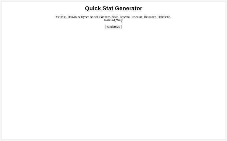Quick Stat Generator