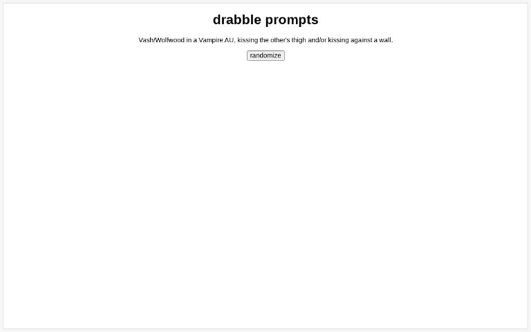 drabble prompts ― Perchance Generator
