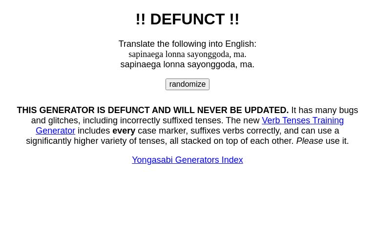 More Tenses Generator