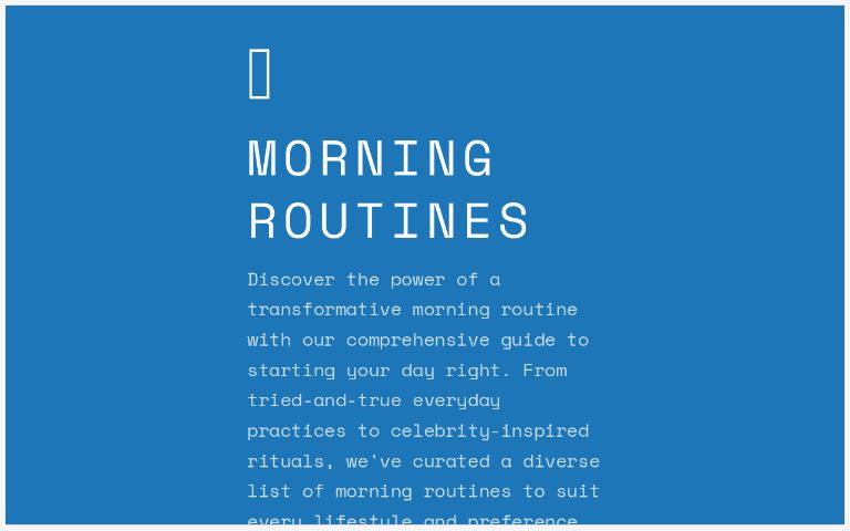 Morning Routines ― Perchance Generator