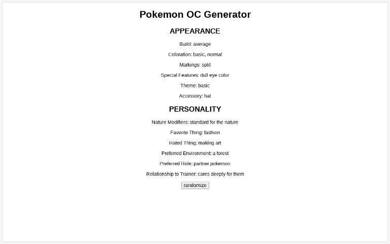 Pokemon OC Generator