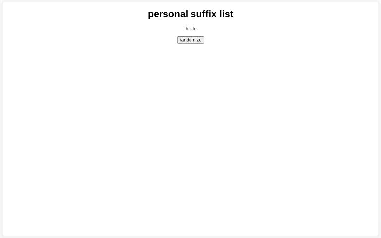 personal suffix list ― Perchance Generator