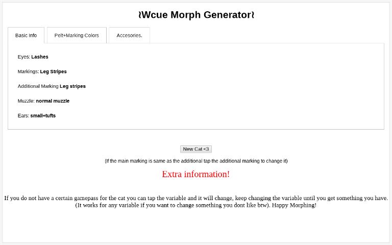 ≀Wcue Morph Generator≀