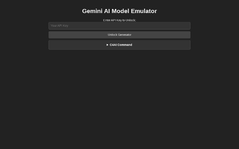 Gemini AI Model Simulator ― Perchance Generator