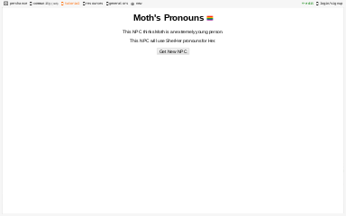 Moth's Pronouns ― Perchance Generator