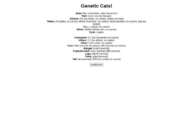 Genetic Cats! ― Perchance Generator
