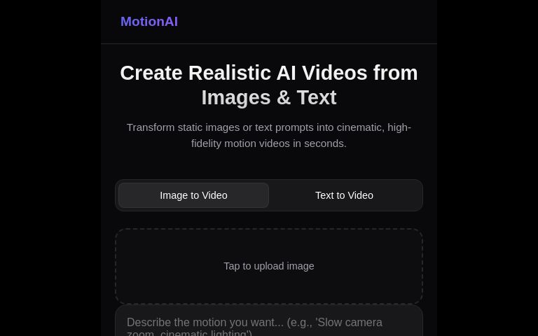 Create Realistic AI Videos from Images & Text ― Perchance Generator