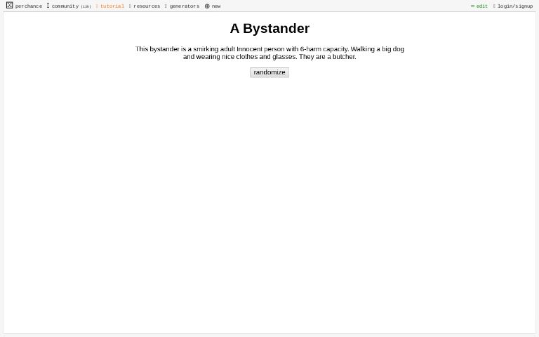 A Bystander ― Perchance Generator