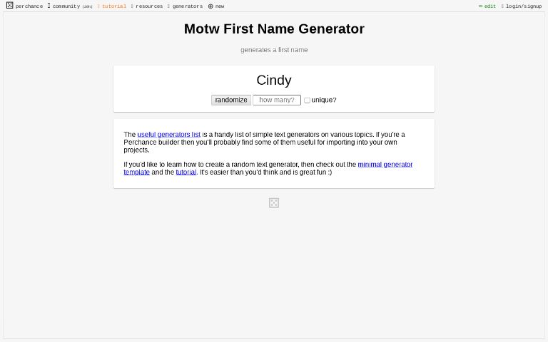 Motw First Name Generator