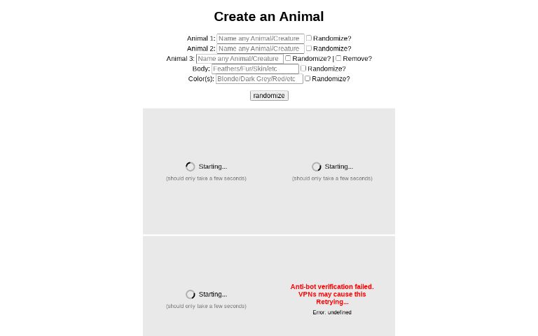Create an Animal ― Perchance Generator