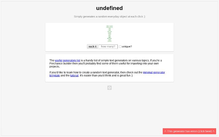 Random Object Generator
