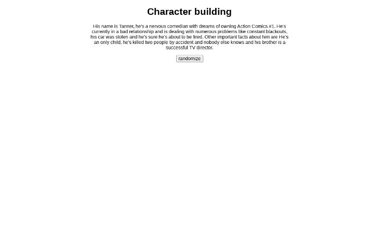 Character building ― Perchance Generator