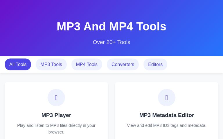 MP3 And MP4 Tools ― Perchance Generator